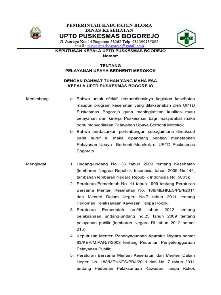 SK Pelayanan Ubm Puskesmas 2023 | PDF | Pengembangan Diri