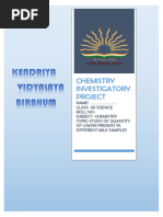 Class 12 Chemistry Project On Quantity of Casein in Milk | PDF ...