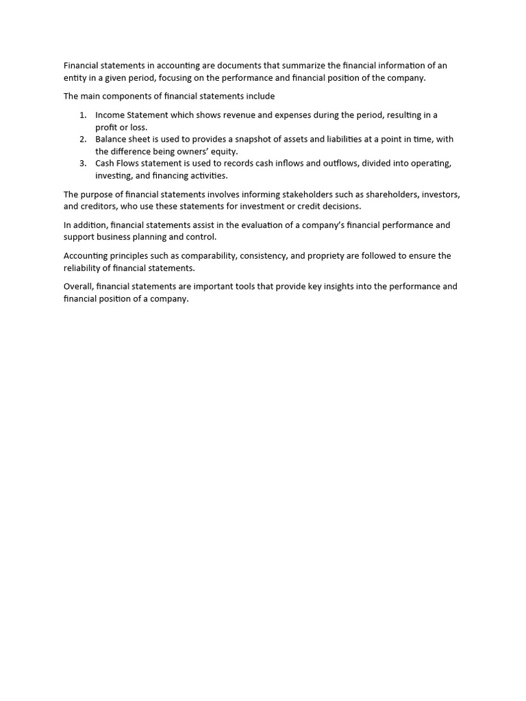 Financial Statements for Investors | PDF