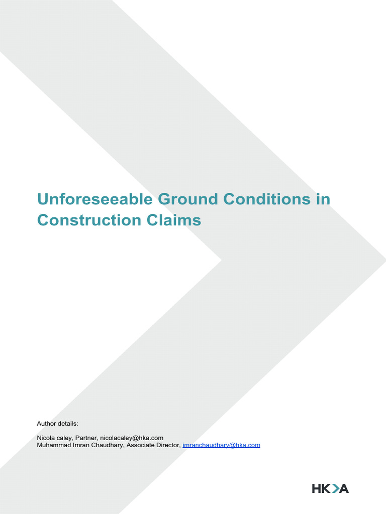 HKA Unforseeable-Ground-Conditions A4 Aug2023 V8-1 | PDF | Geotechnical ...