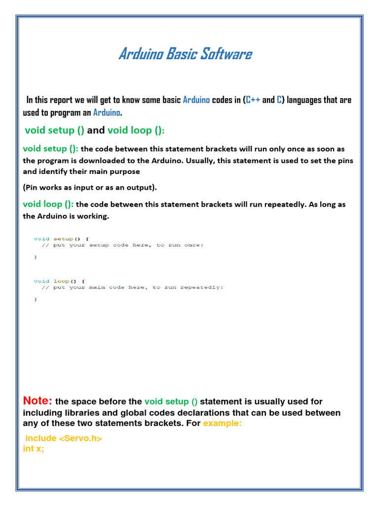 Arduino Basic Software | PDF | Arduino | Control Flow