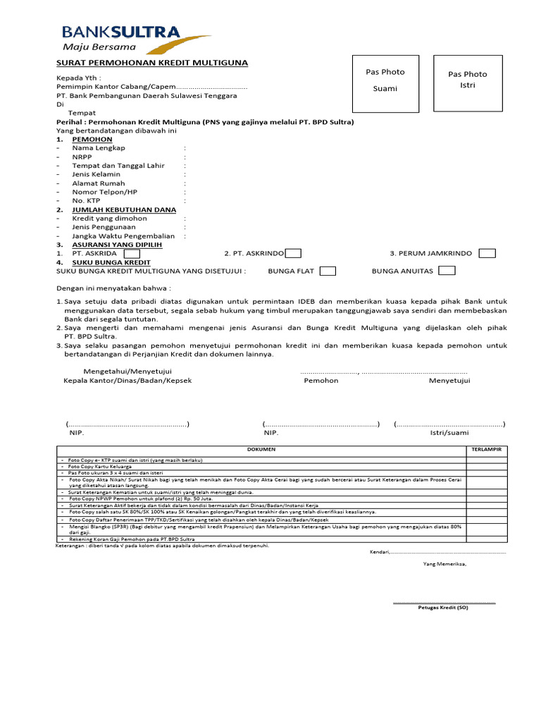 Lampiran Blangko Permohonan KMG | PDF