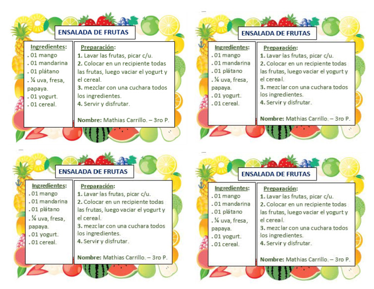 Ensalada de Frutas | PDF
