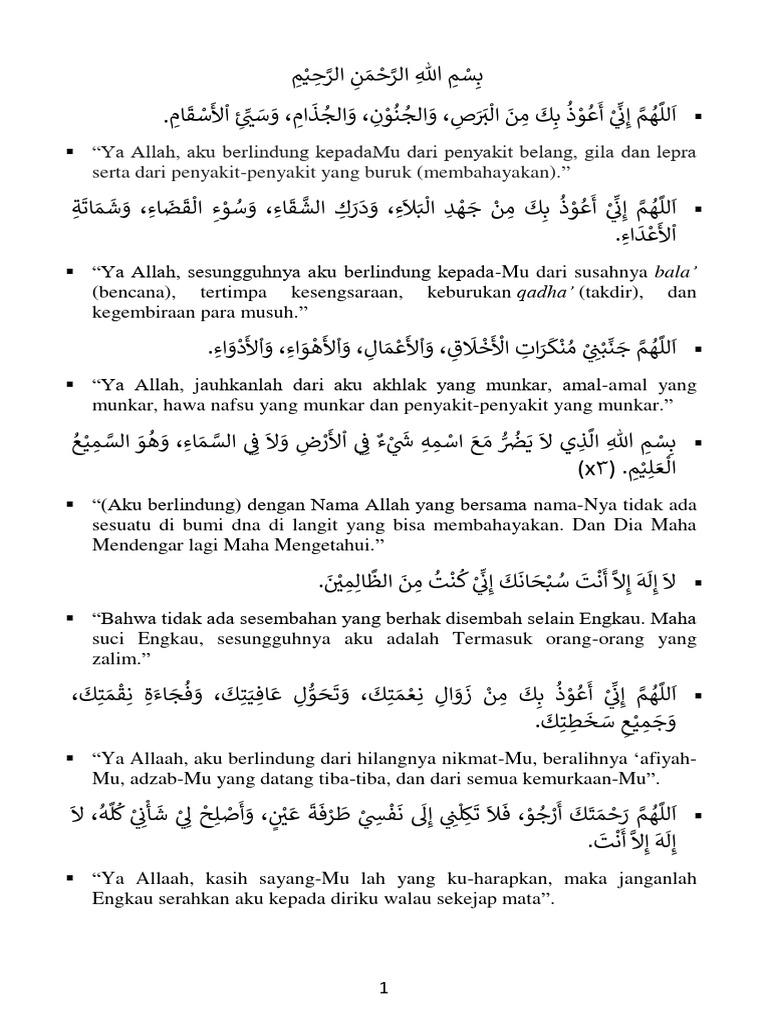 Doa2 Memohon Keselamatan Dari Keburukan2 | PDF