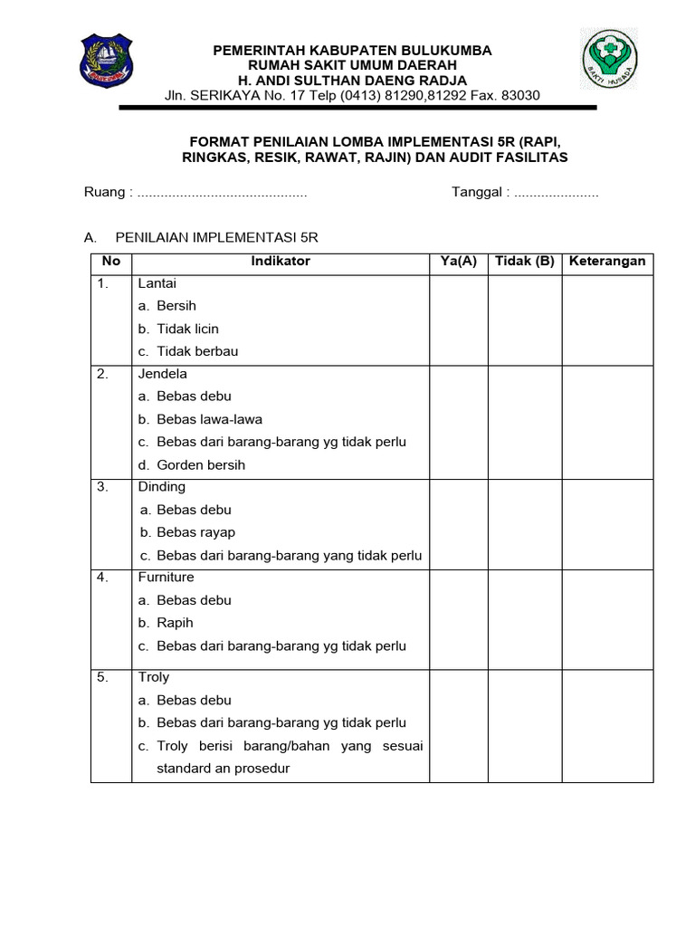 Form Penilaian 5R | PDF