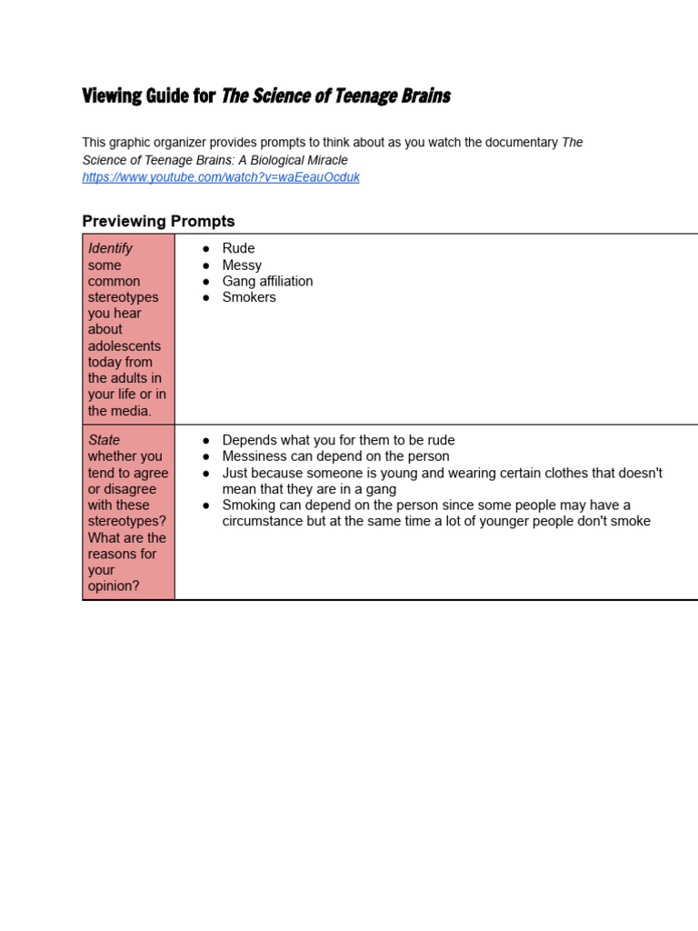 The Science of Teenage Brains | PDF | Adolescence | Human Development