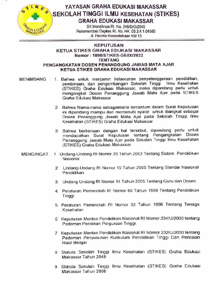 Gabungan SK, RPS, Sap, Absen, Dan Nilai Akhir Falsafah & Teori Keperawatan-Dikompresi | PDF ...