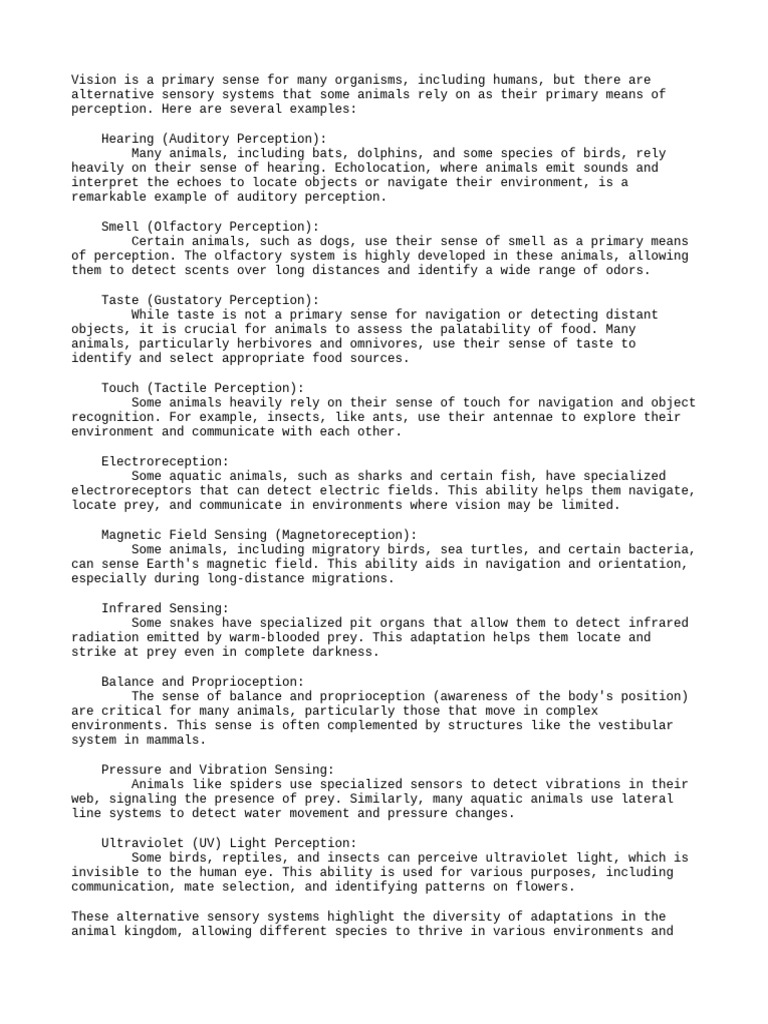 Alternative Senses | Download Free PDF | Senses | Perception