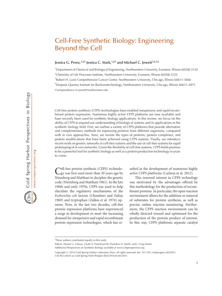 Cell-Free Protein Synthesis (CFPS) Technology ! | PDF | Ribosomal Rna | Ribosome