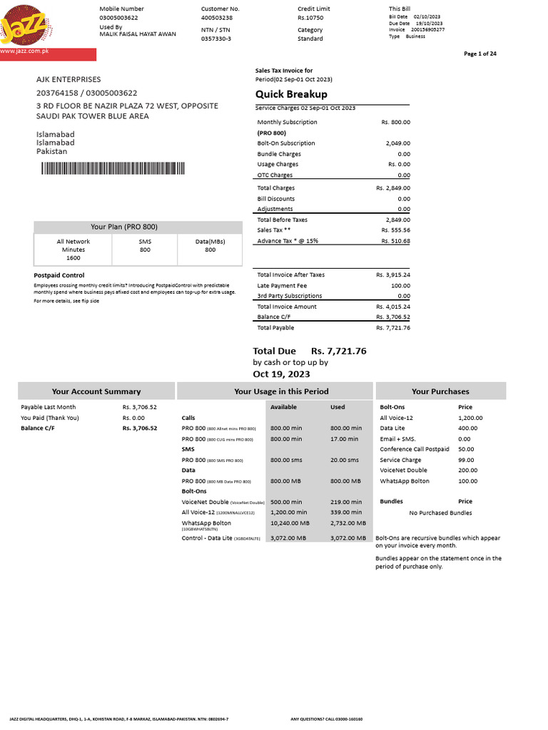 03005003622 | PDF | Fee | Invoice