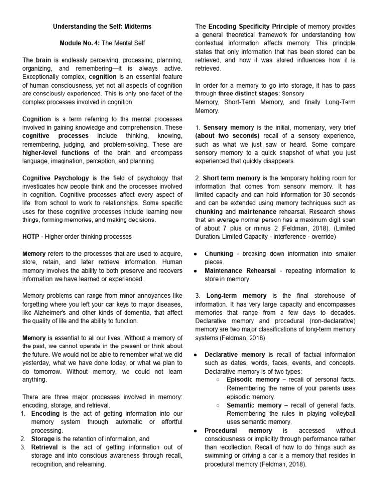 Uts Midterms | PDF | Memory | Intelligence