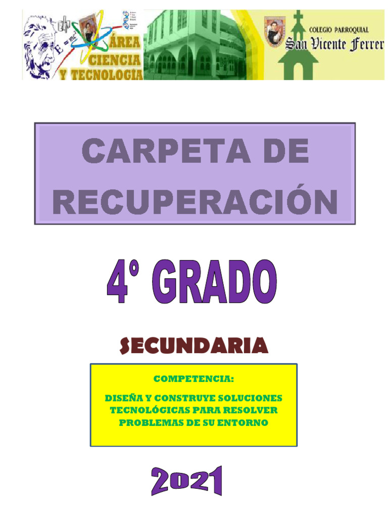 Carpeta de Recuperación-Diseña y Construye Soluciones Tecnológicas-4to-Cyt-2021 | PDF | Dieta ...