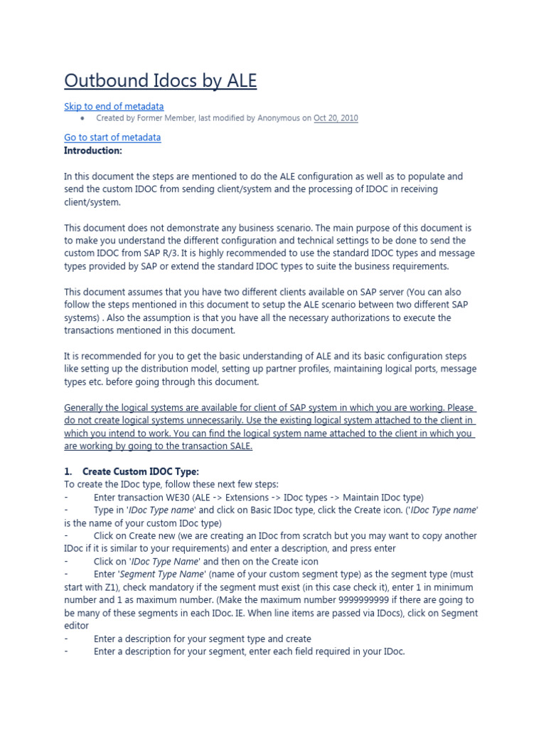 Idoc creation | PDF | Pointer (Computer Programming) | Electronic Data Interchange