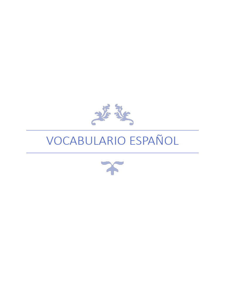 Vocabulario Español | PDF