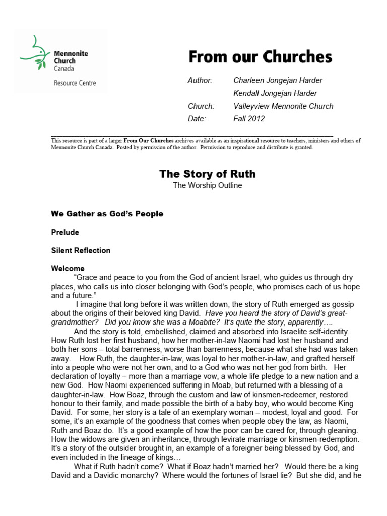 Ruth-The Liturgy | PDF | Ruth (Biblical Figure) | Book Of Ruth