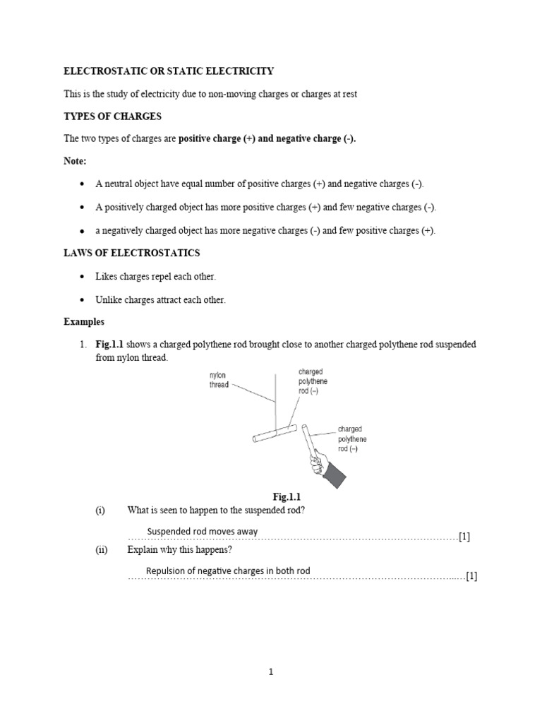 Electrostatics Notes-Sda | PDF | Electric Charge | Lightning