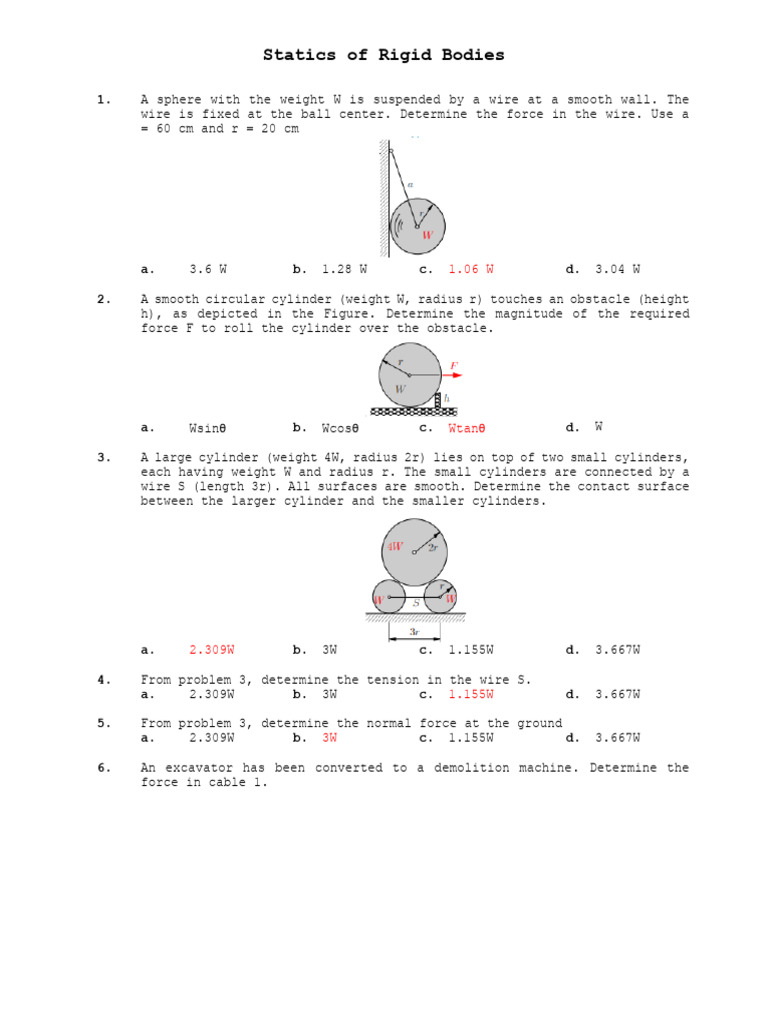 Rigid Body Statics Problems and Solutions | PDF | Force | Physics