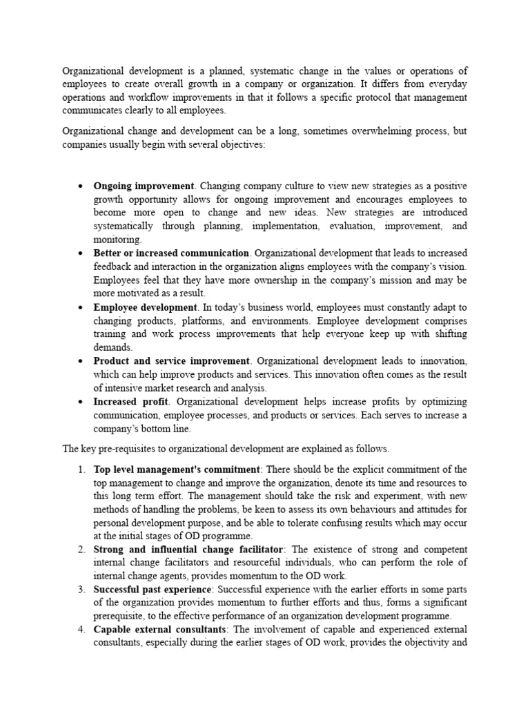 OD | PDF | Organization Development | Human Resource Management