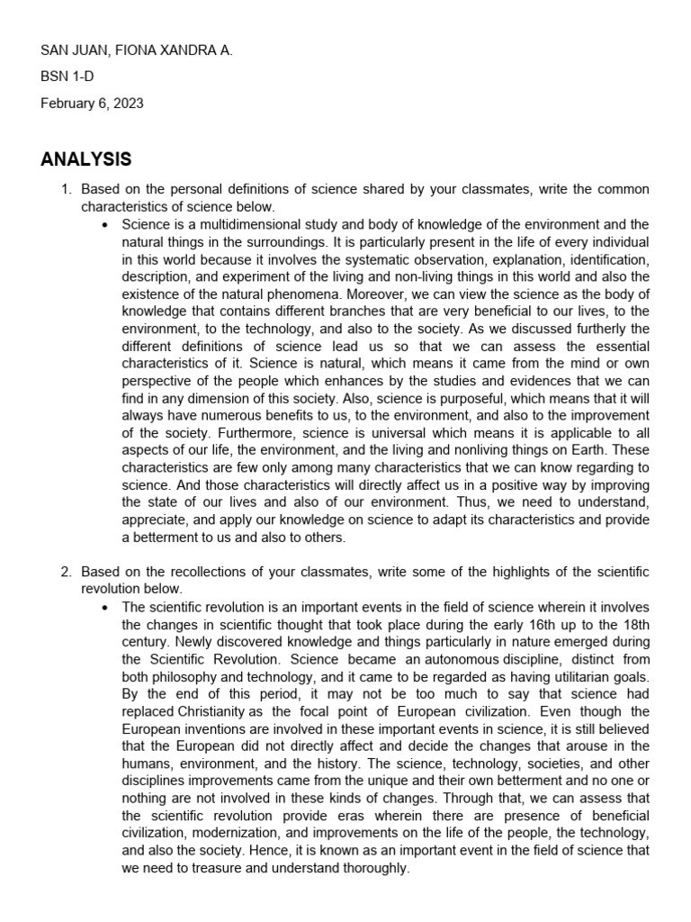 STS Activity | PDF | Science | Scientific Revolution