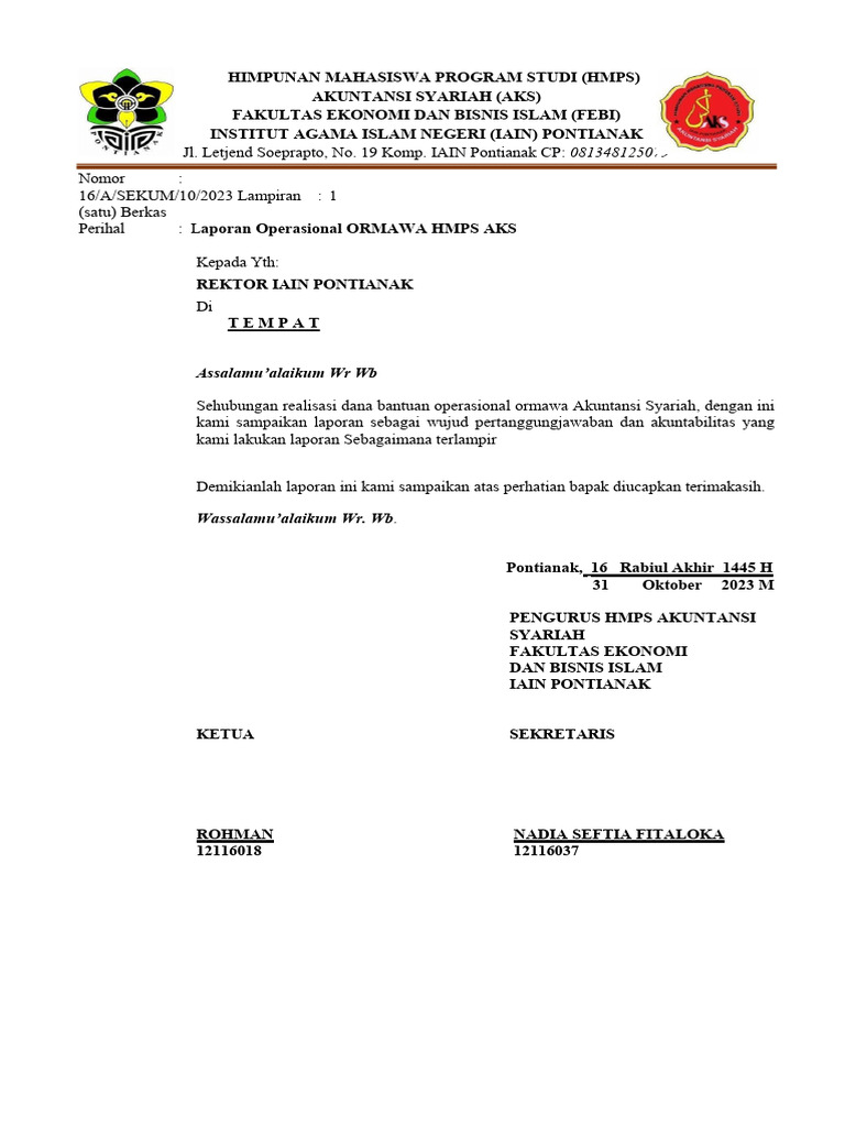 FORMAT DAN SISTEMATIKA LAPORAN ORMAWA Salinan | PDF