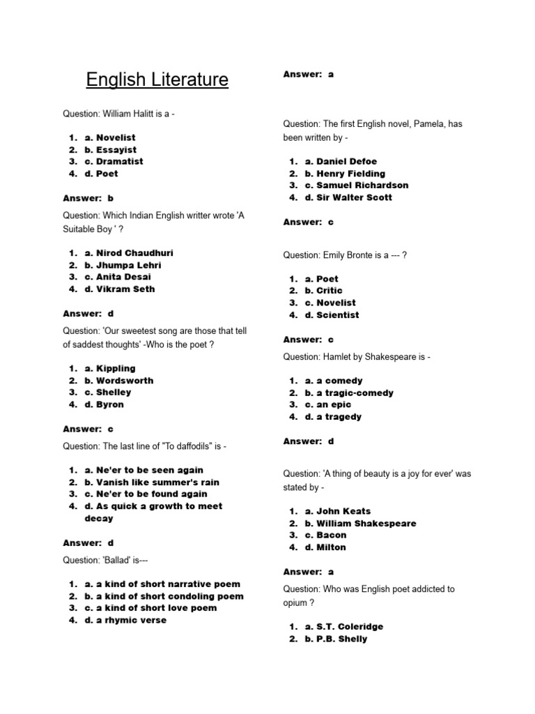 English Literature | PDF | English Literature | William Shakespeare