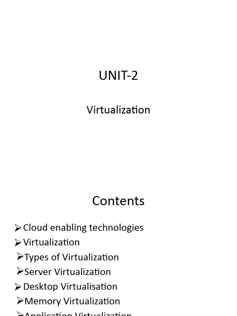 UNIT 2 Virtualization CC | PDF | Virtualization | Desktop Virtualization