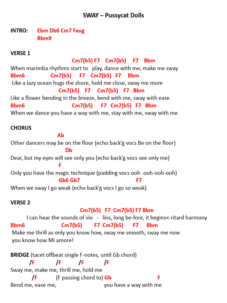 SWAY Pussycat Dolls | PDF | Art