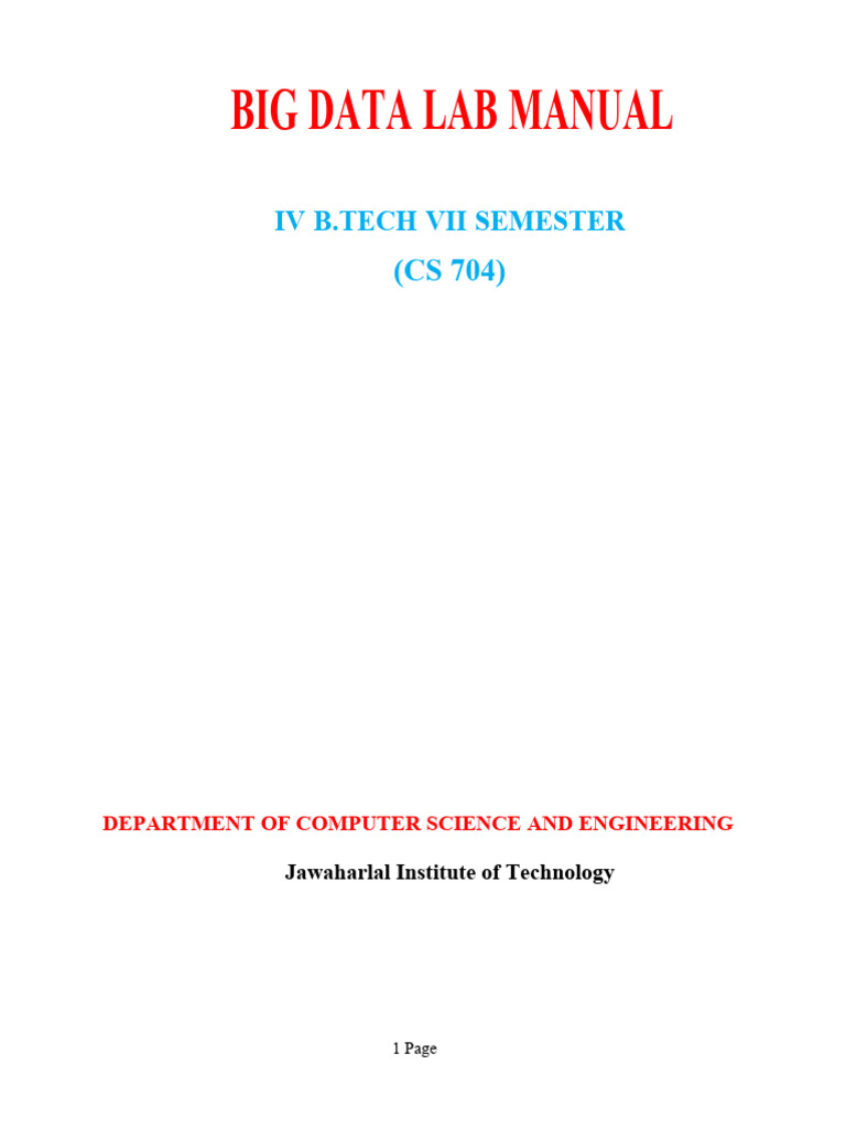 Big Data Lab Manual | PDF | Apache Hadoop | Map Reduce