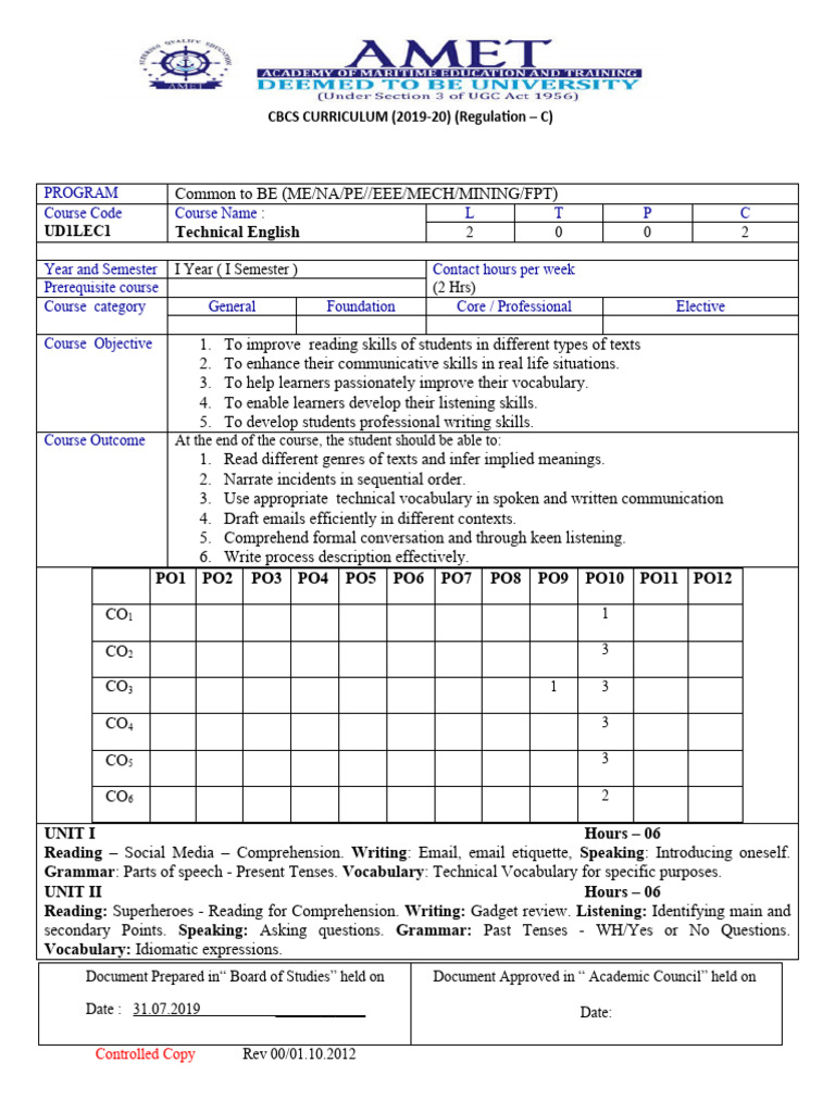 Technical English | PDF | English Language | Reading Comprehension