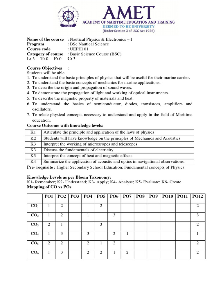 B.SC., Nautical Physics (T&L) | PDF | Electric Current | Bipolar ...