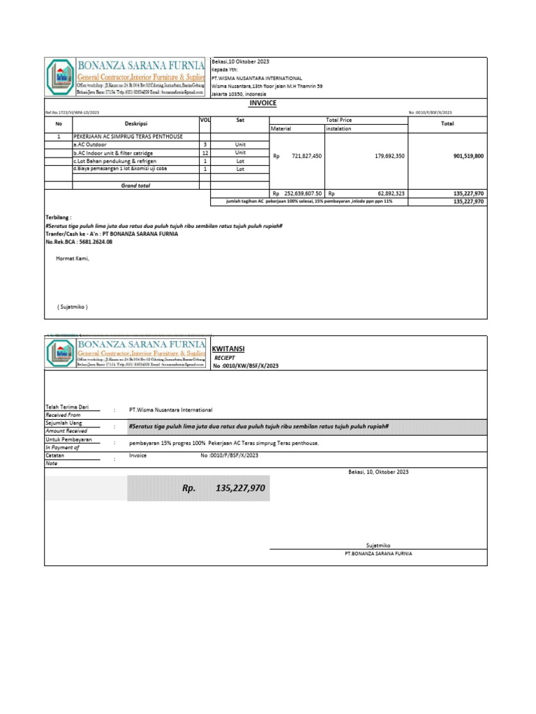 Invoice Ac Pdf