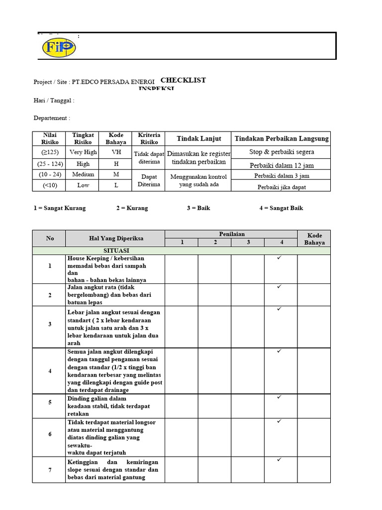 LAPORAN INSPEKSI LINGKUNGAN | PDF