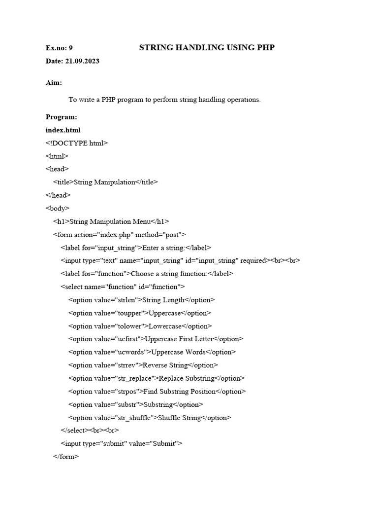 String Handling | PDF | Computer Programming | Software Engineering String Handling | PDF | Computer Programming | Software Engineering
