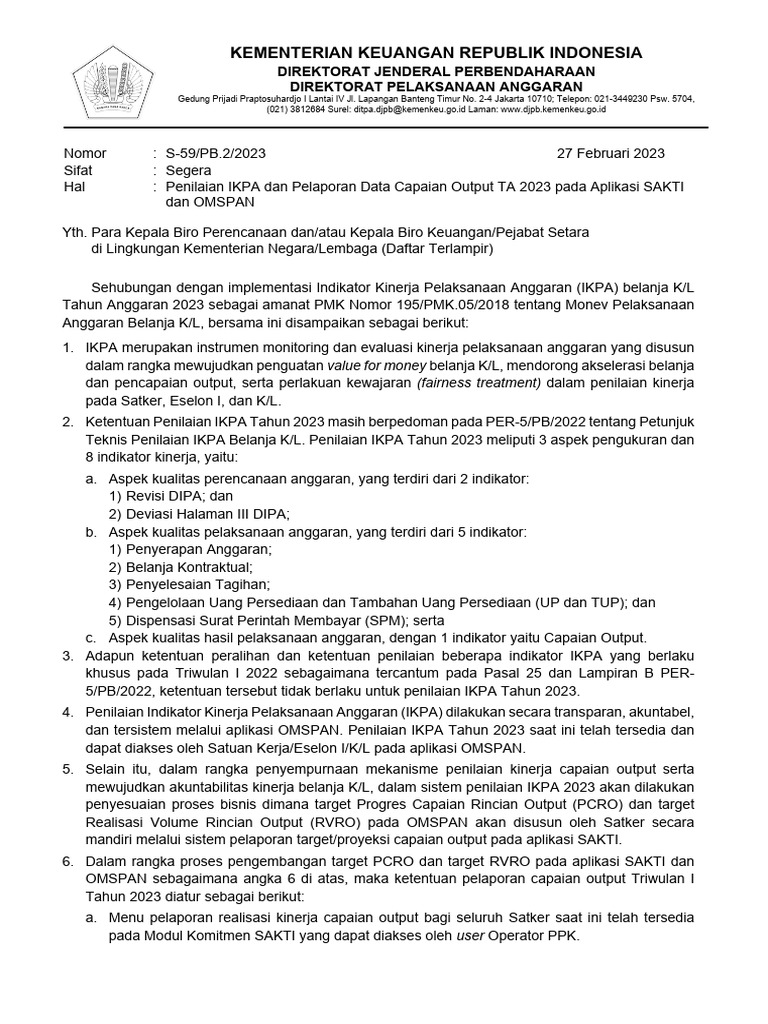 S 59 Pb 2 2023 Penilaian Ikpa Dan Pelaporan Data Capaian Output Ta
