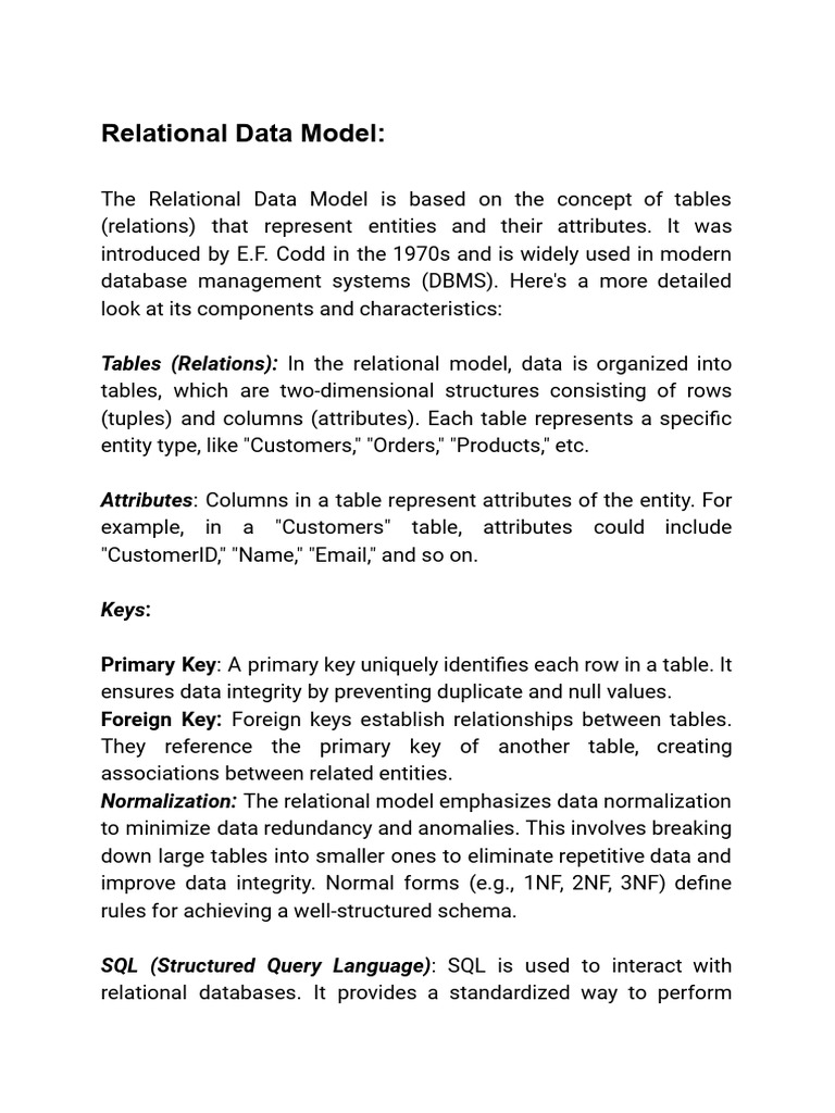 Data Models With Examples | PDF | Relational Model | Relational Database