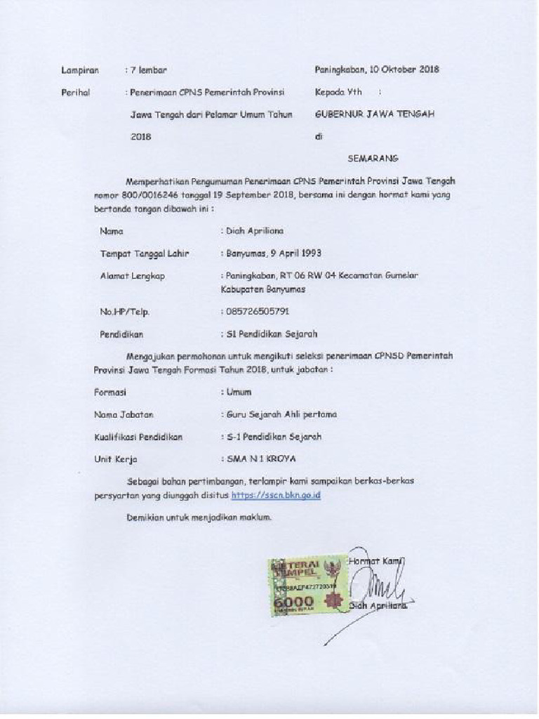 Surat Lamaran Fix 2 | PDF