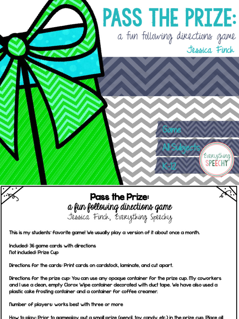 Fun Following Directions Game for Kids | PDF