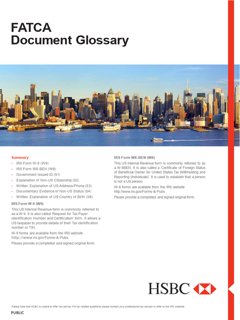 Fatca Document Glossary Singapore Mar 2016 | PDF | Identity Document ...