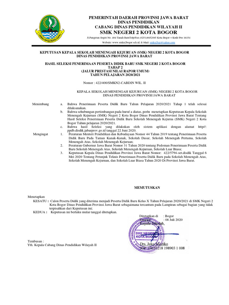 BERITA ACARA PPDB_JALUR RAPOR UMUM_UPLOAD WEB_2 | PDF