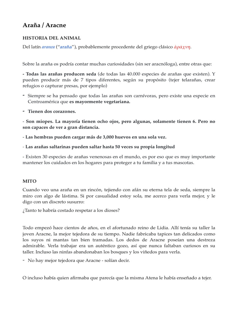 Aracne | PDF | Atenea