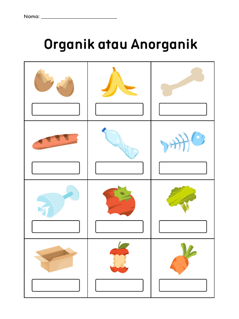 Sampah Organik Dan Anorganik Kelas1 | PDF