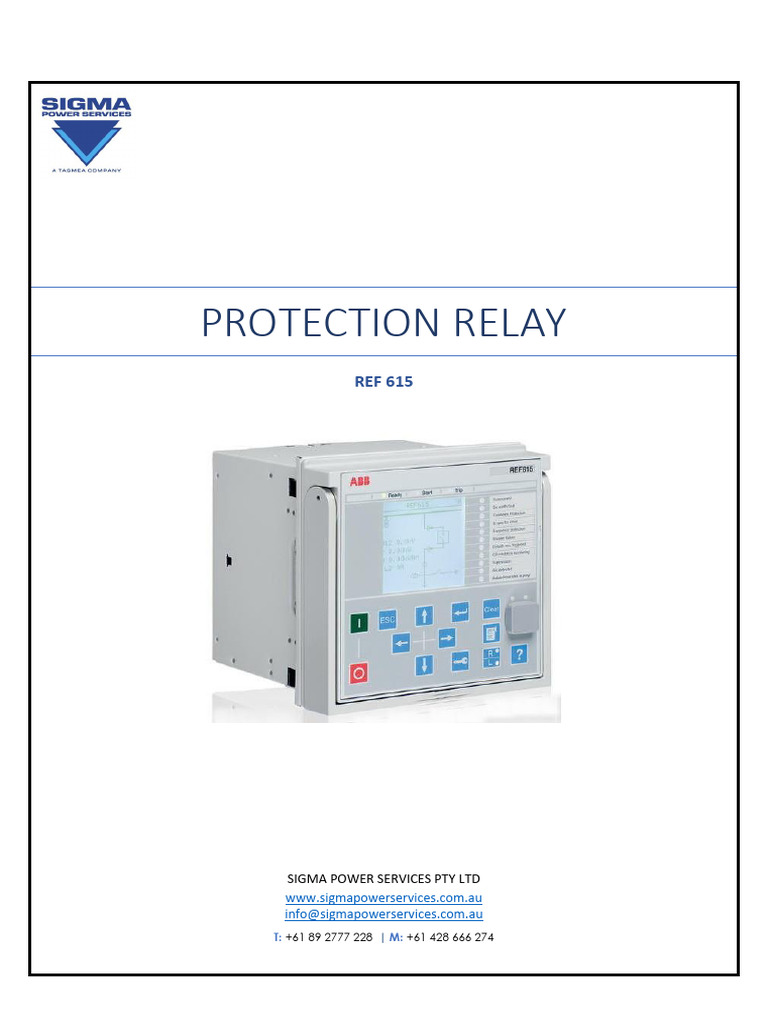 REF 615 Protection Relay Test Report | PDF | Relay | Electrical Substation