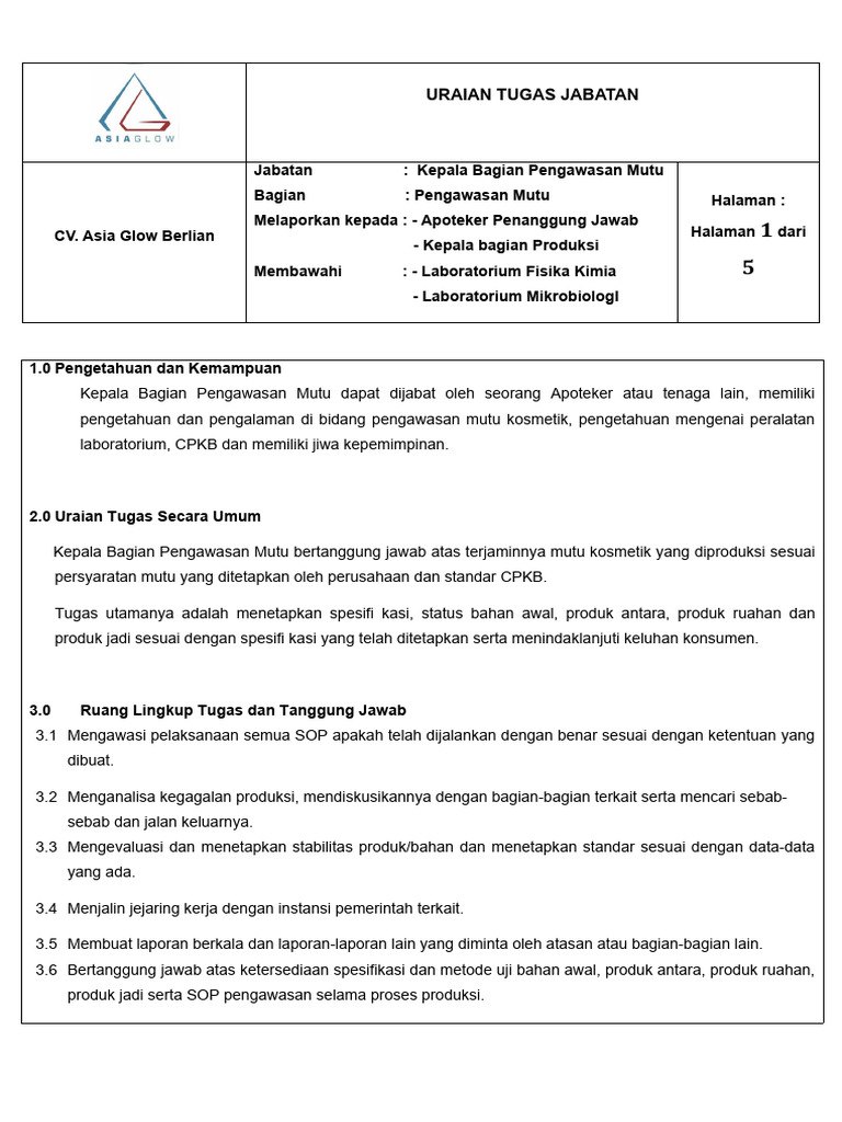 Pengawasan Mutu | PDF