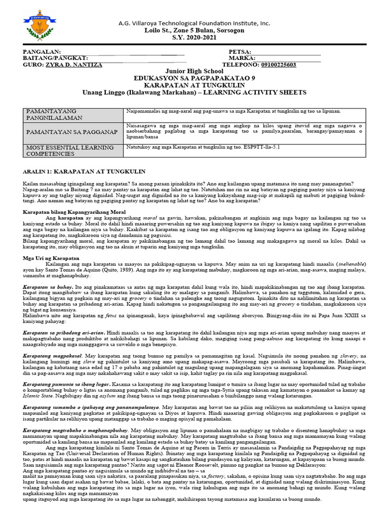 Las Esp9 Wk1 2ndq | PDF