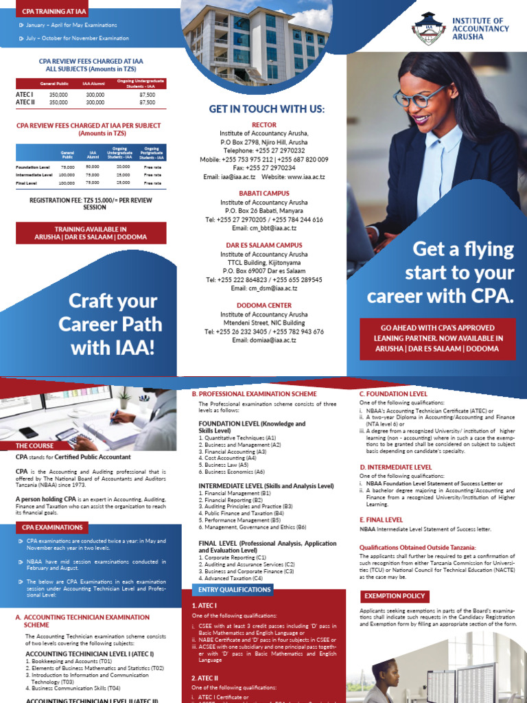 IAA CPA Course Fees and Structure | PDF | Accounting | Certified Public ...