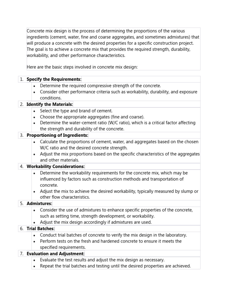 Concreat Mix Design | Download Free PDF | Concrete | Building Materials