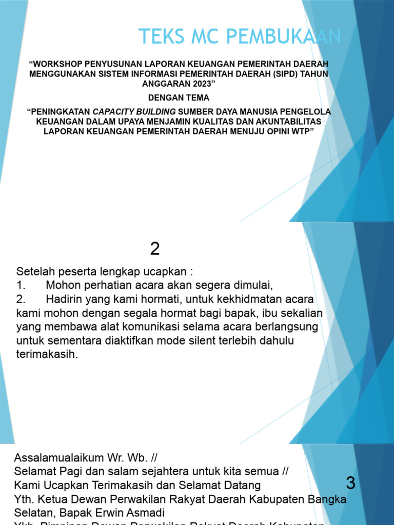 Teks MC Pembukaan | PDF | Perjalanan