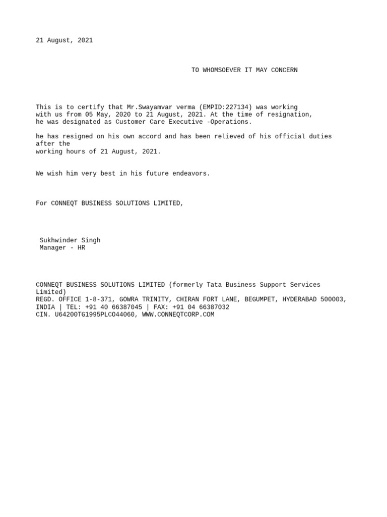 Resignation Later PDF | PDF