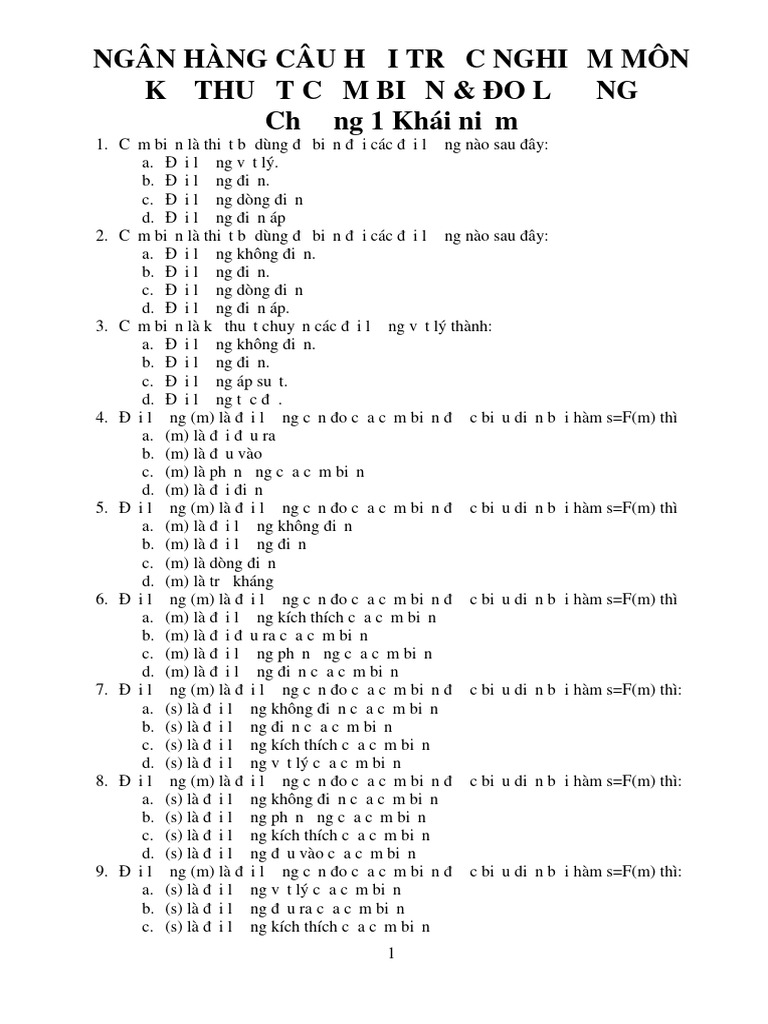 Tailieuchung Ngan Hang Cau Hoi Trac Nghiem KTCB DL 7255 | PDF