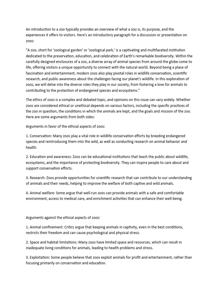 Zoo Script | PDF | Zoo | Conservation Biology